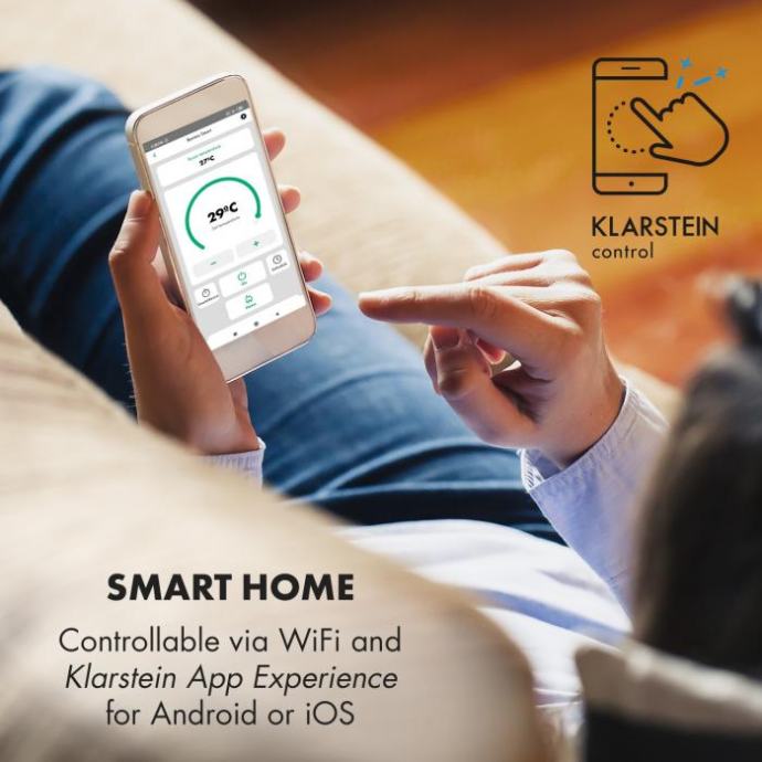 Klarstein Bormio Smart električni kamin, Bela