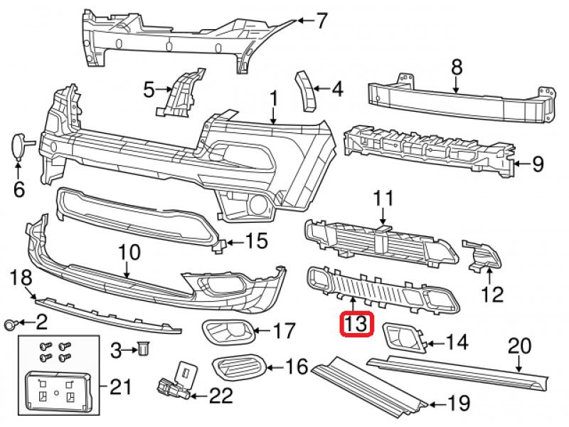 2014-2018 Jeep Cherokee Lower Grille (68203216AA)