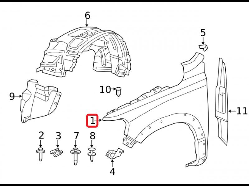 2019-2022 Dodge RAM 1500 Right side Fender (68276308AA)
