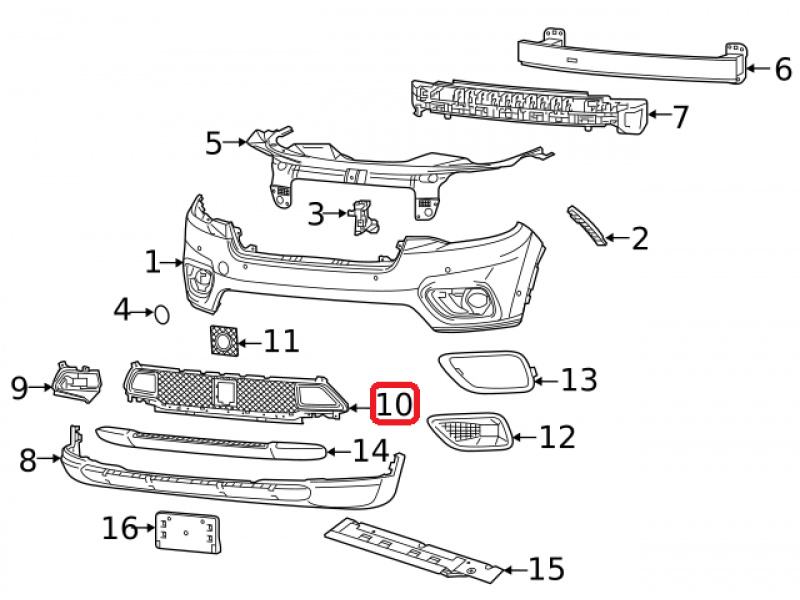 2019-2022 Jeep Cherokee Lower Grille (68288045AB)