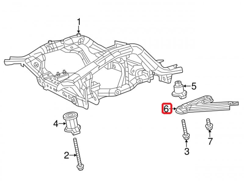 2019-2022 Jeep Grand Cherokee Crossmember Bracket LH (52124642AB)