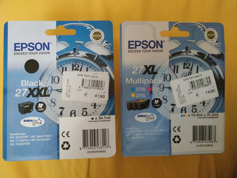 Epson kartuše Black 27 XXL, 27 XL Multipack