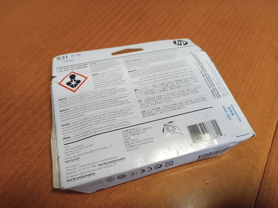 HP 831 Light Magenta/Light Cyan Latex Printhead