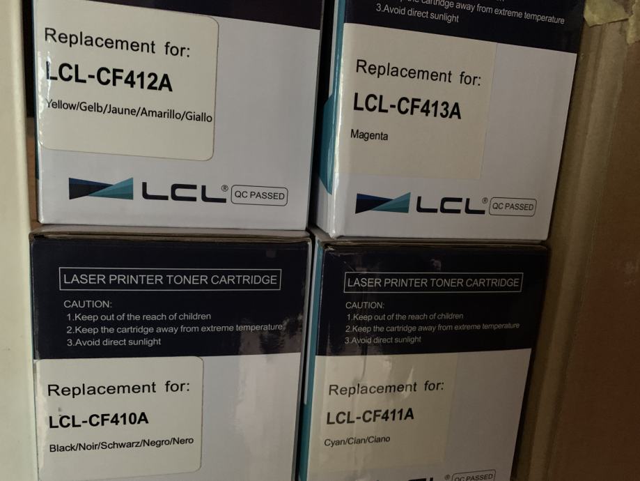 HP tonerji CF410A, CF411A, CF412A, CF413A