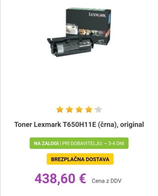 Original visokozmogljiv toner za Lexmark T650, T652, T654