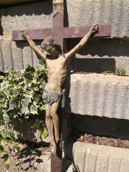 90 cm Velik starinski leseni Jezus na križu,raspelo,korpus,Kristus