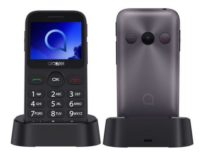 Alcatel 2019G Dual SIM klasični mobilni telefon za starejše, siv, nov