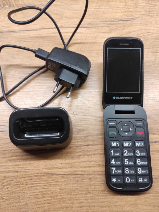 Blaupunkt BS 08 Senior preklopni telefon, črn