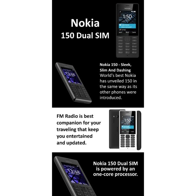NOVO - Nokia 150 Dual-SIM - ( Klasičen mobilni telefon na tipke )
