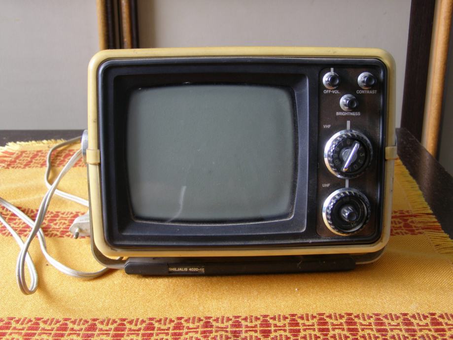 Vintage USSR Črnobeli TV Tento SHILJALIS 402D-1E