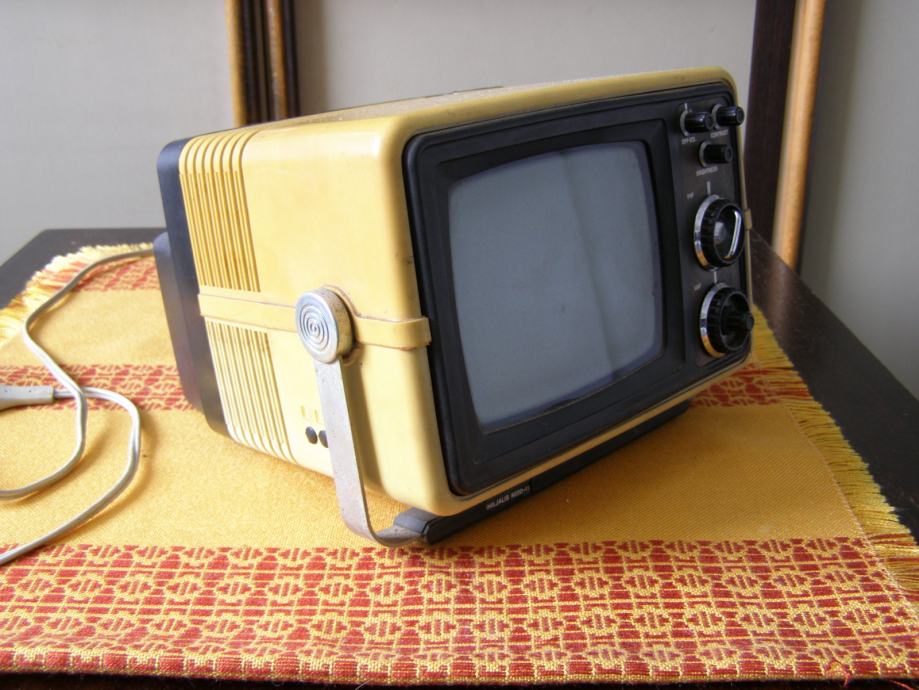 Vintage USSR Črnobeli TV Tento SHILJALIS 402D-1E