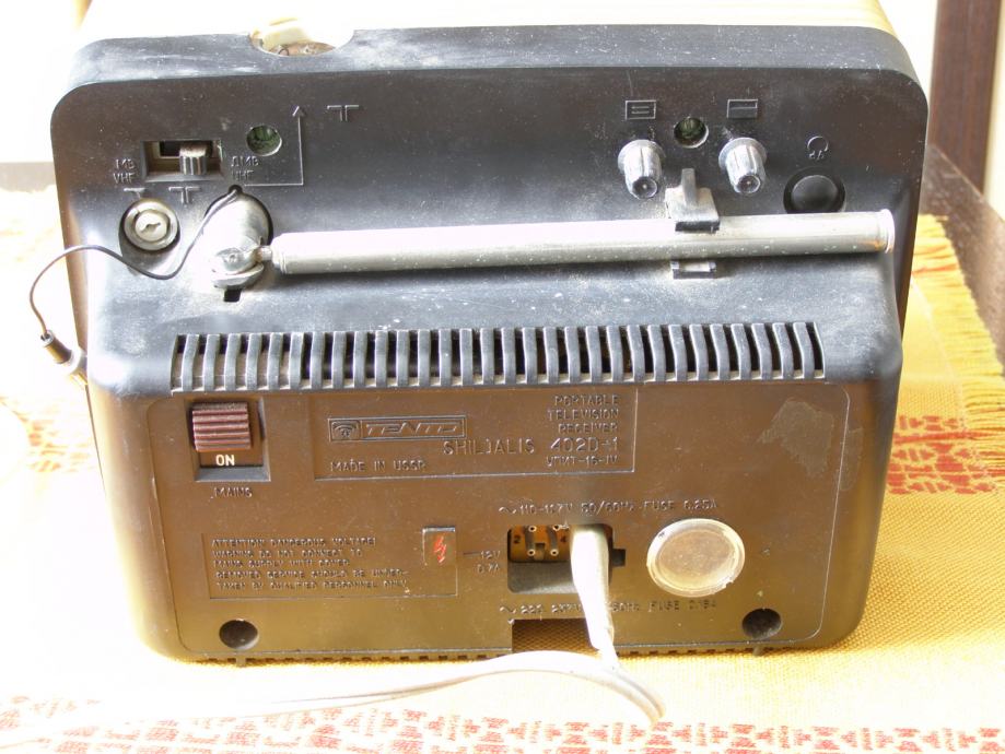 Vintage USSR Črnobeli TV Tento SHILJALIS 402D-1E
