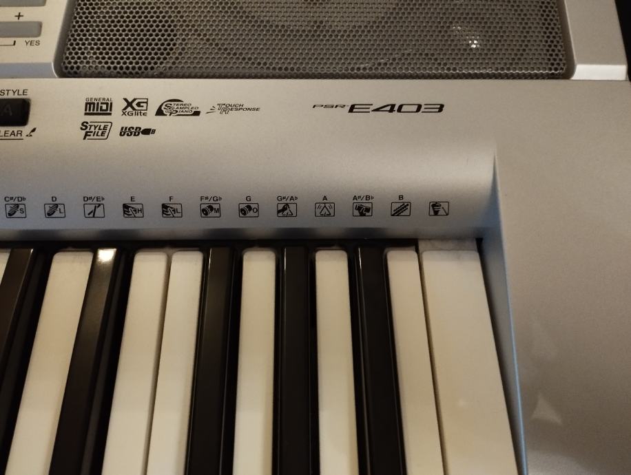 YAMAHA PSR-E403, Synthesizer, klaviatura