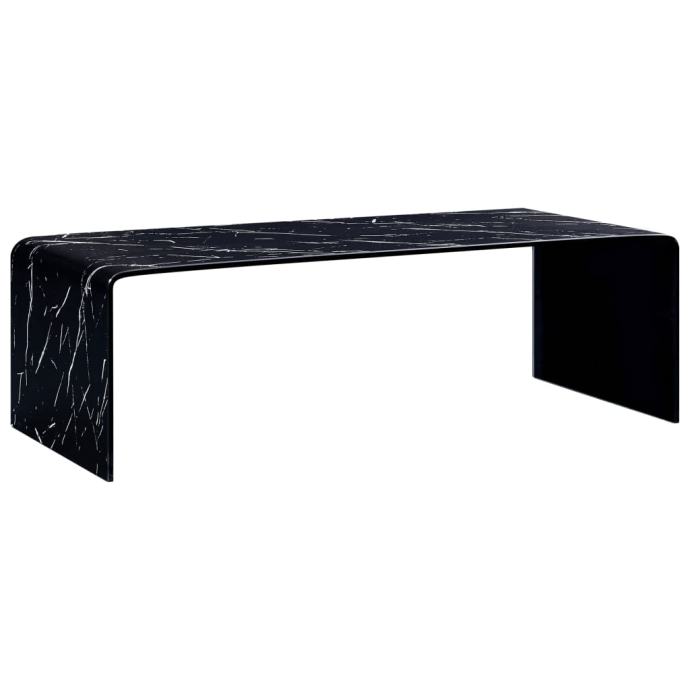 vidaXL Klubska mizica črn marmor 98x45x31 cm kaljeno steklo