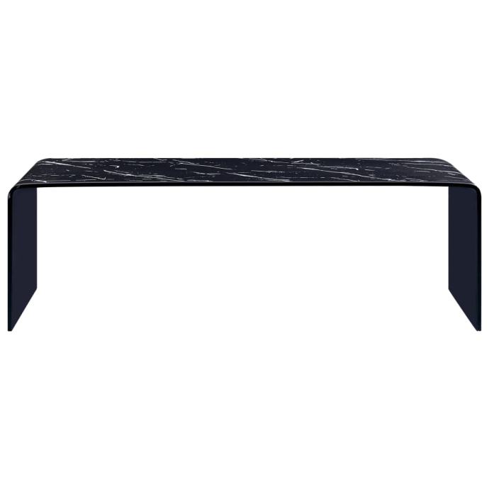vidaXL Klubska mizica črn marmor 98x45x31 cm kaljeno steklo