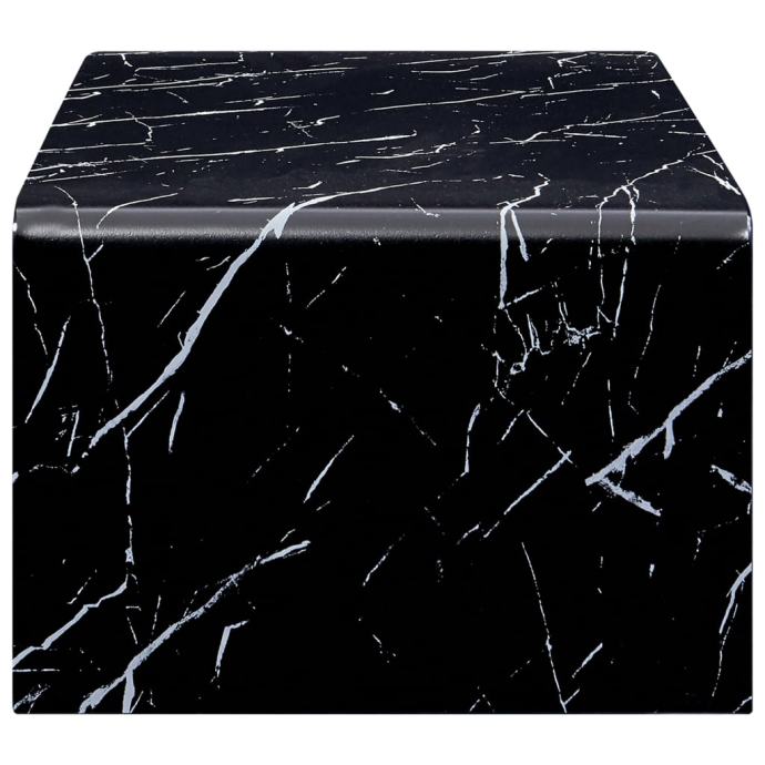vidaXL Klubska mizica črn marmor 98x45x31 cm kaljeno steklo