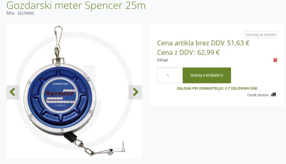 Gozdarski meter Spencer 25m
