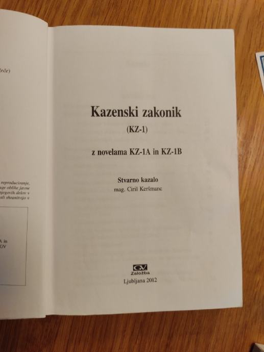 Kazenski zakonik KZ-1 z novelama KZ-1A in KZ-1B