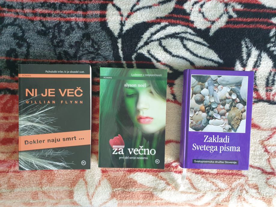 Prodam knjige: Ni je več, za večno in zakladi svetega pisma.