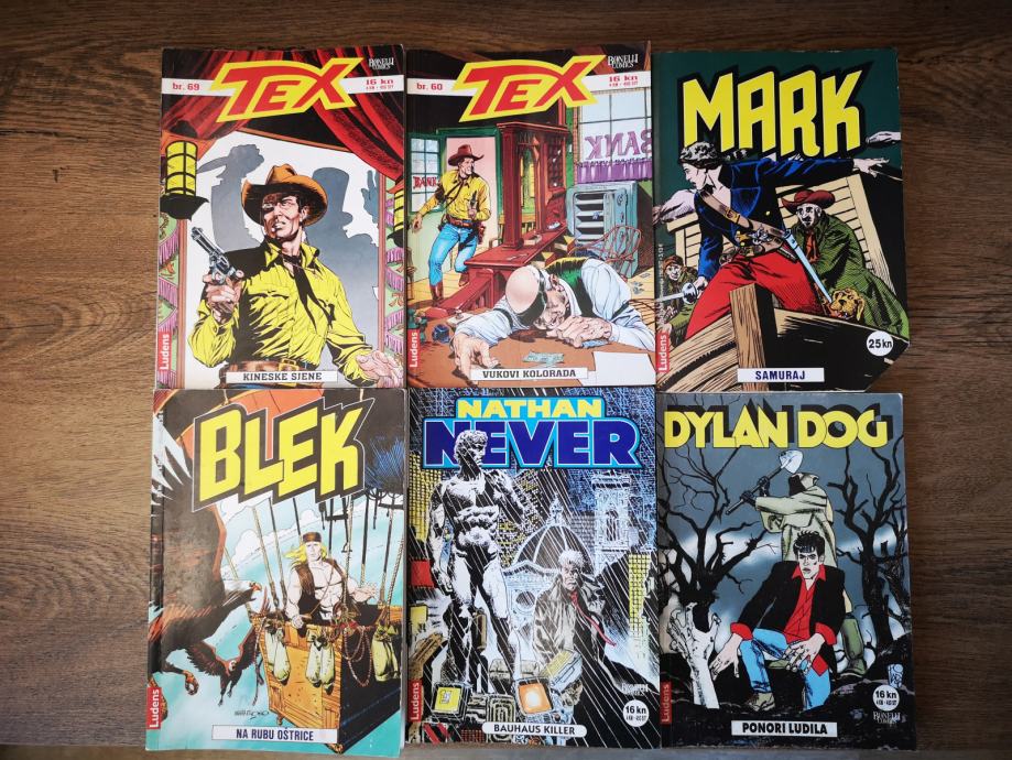 Stripi Zagor, Veliki Blek, Tex, Dylan Dog in drugi