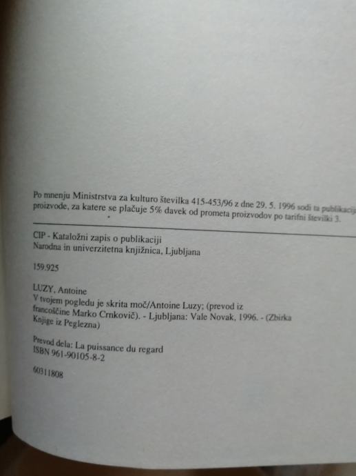 V tvojem pogledu je skrita moč; Antoine Luzy
