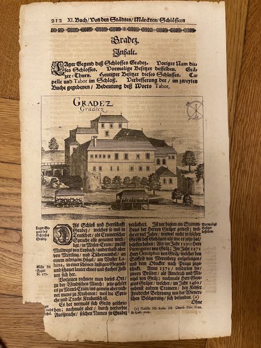 Gradec v Beli krajini, Valvasorjev bakrorez 1689