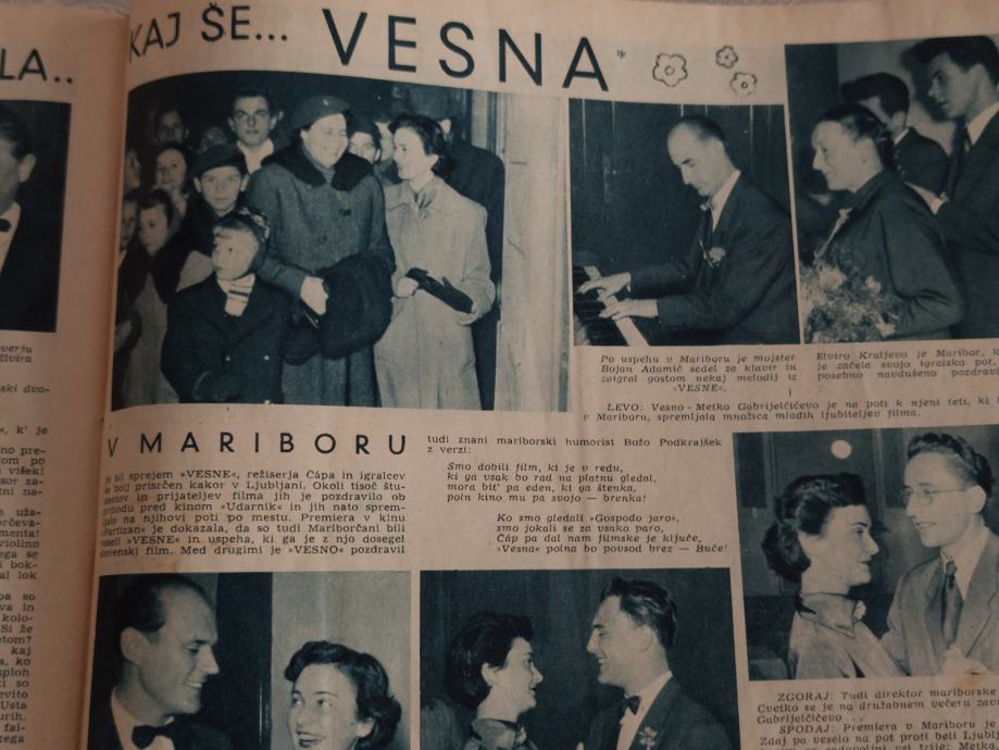 STARA VELIKA KNJIGA FILM,1954-55,STARI FILMI,IGRALCI,FOTOGRAFIJE,VESNA