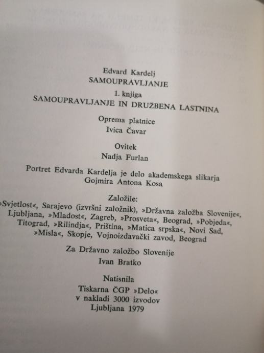 Zbirka knjig Edvard Kardelj Samoupravljanje