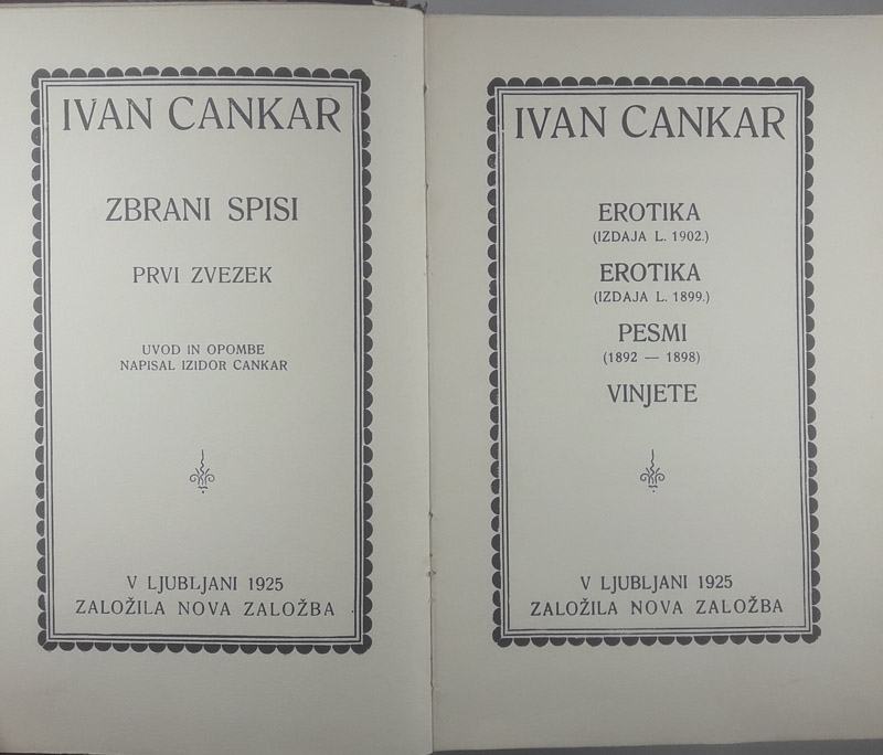 ZBRANI SPISI IVANA CANKARJA I.