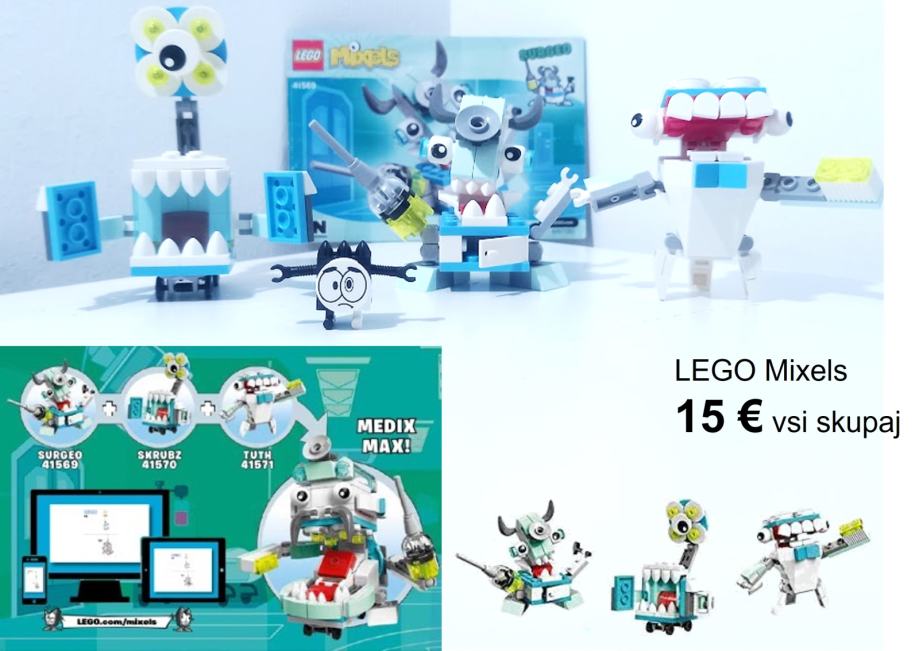 LEGO 41569, 41570 in 41571 MIXELS Serija 8 Surgeo, Scrubs in Tuth
