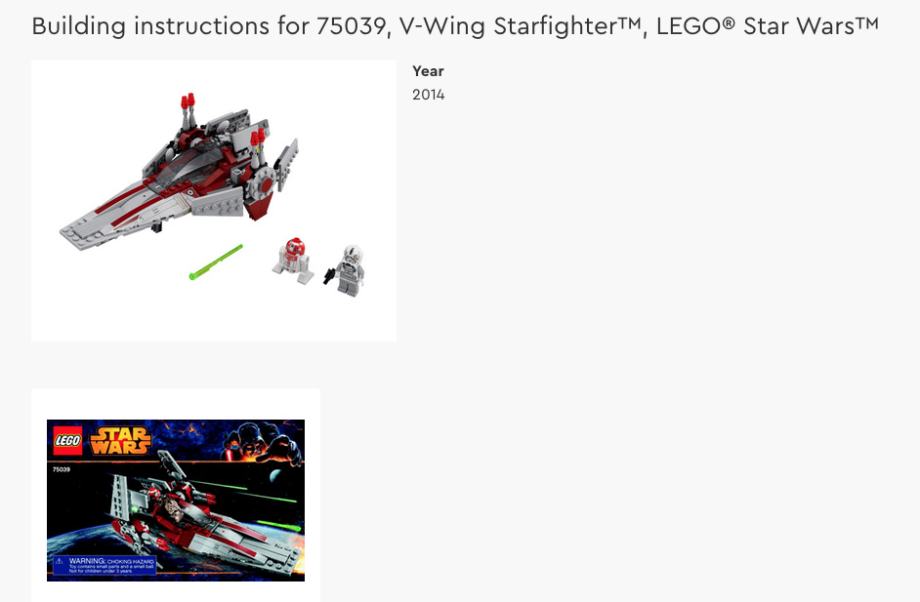 Prodam Lego Star Wars set V-Wing Starfighter 75039