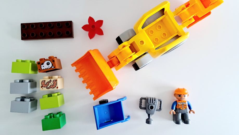 Rovokopač Duplo Lego, 10811 (vse kocke), nakladač, kopač, bager