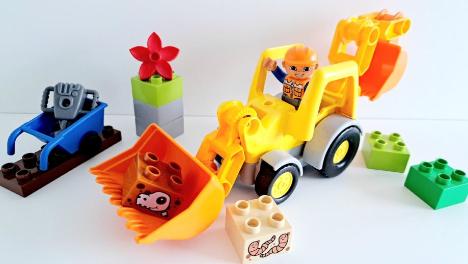 Rovokopač Duplo Lego, 10811 (vse kocke), nakladač, kopač, bager
