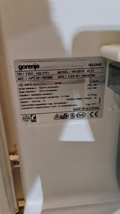 Podarim vgradni hladilnik Gorenje HZI 2721