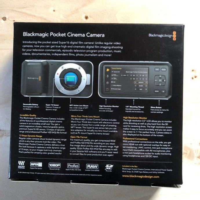 BMPCC ORIGINAL Black Magic Pocket Cinema Camera Full HD