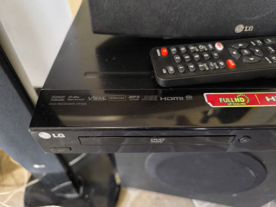 LG HT503, RECEIVER/DVD, zvočniki, hišni kino