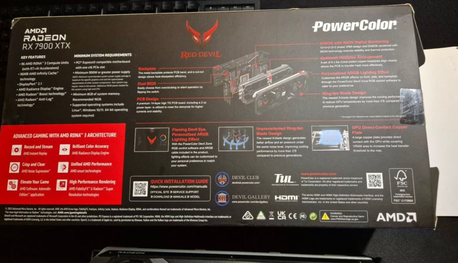 Grafična kartica AMD PowerColor Red Devil Radeon RX 7900 XTX Mint