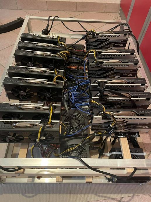 Mining rig 13x RX 580 shappire, 4GB, 197 mh/S RVN