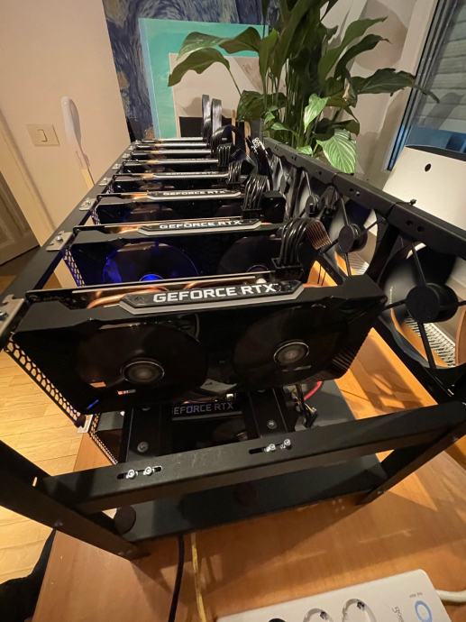 Mining rig Nvidia 2060 Palit x10. 330Mhs / 780w porabe