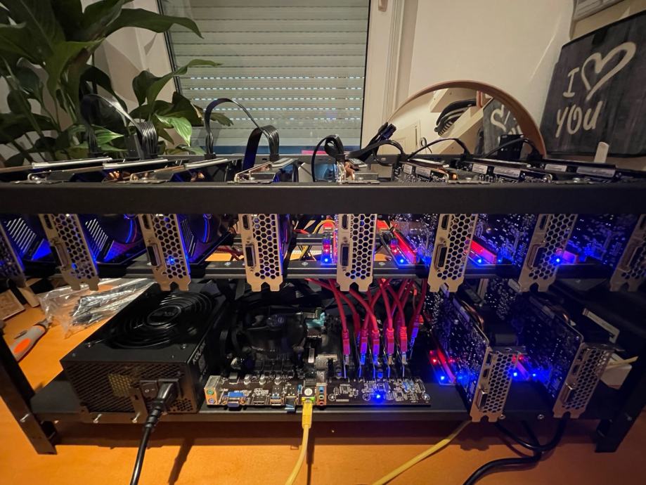 Mining rig Nvidia 2060 Palit x10. 330Mhs / 780w porabe