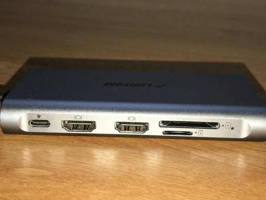 USB-C 12 portni hub za Macbook - Ludtom - dual HDMI, čitalec kartic