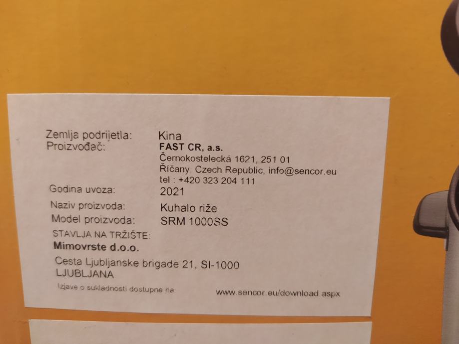 kuhalnik riža - rice cooker SRM 1000SS (FAST CR, a.s.)