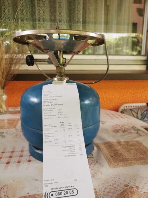 Plinski kuhalnik gorilnik štedilnik za kampiranje z jeklenko 2KG polna