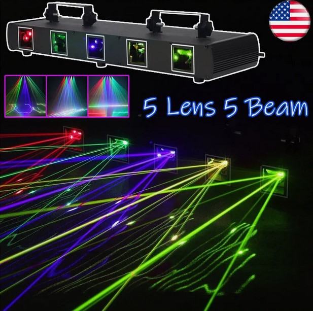 5 Lens 5 Beam RGBYC DMX RGB Laser Show System