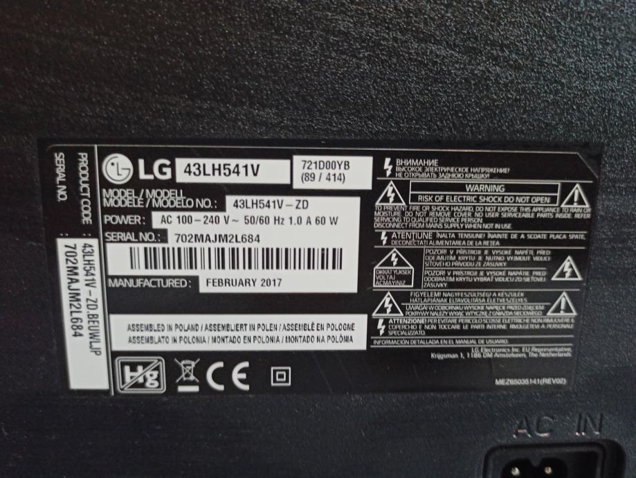 Televizor LG LED LCD TV 108cm