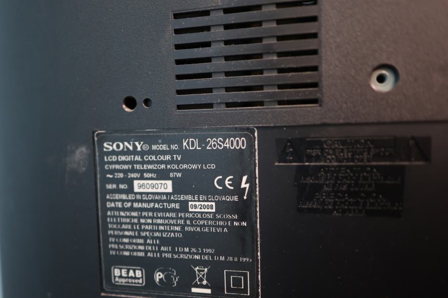 LCD TV Sony Bravia KDL 26S4000