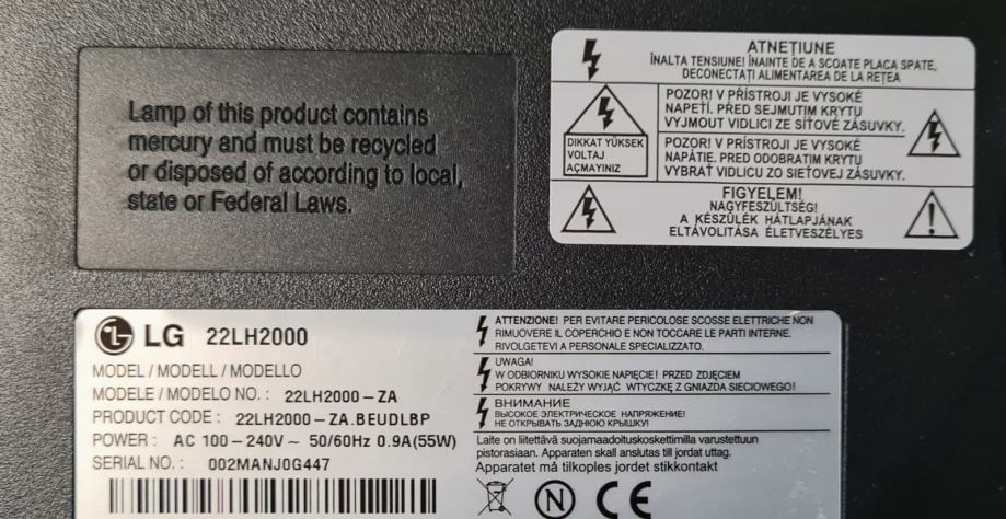 LCD TV Sprejemnik LG 22LH2000