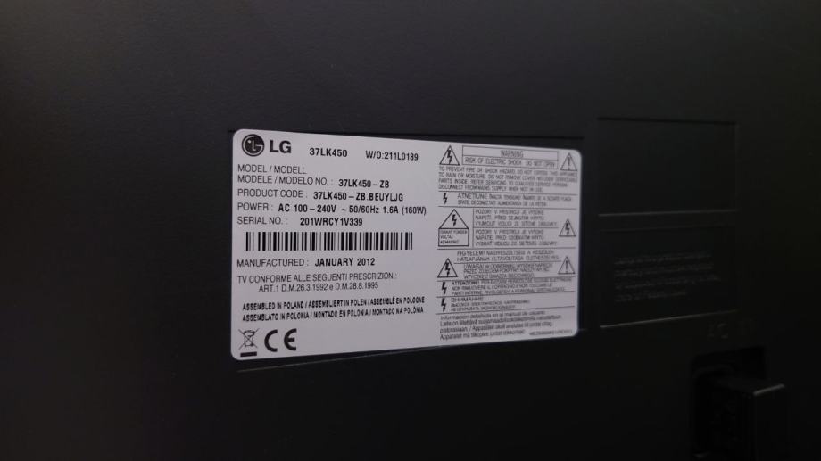 Prodam TV LG 37LK450