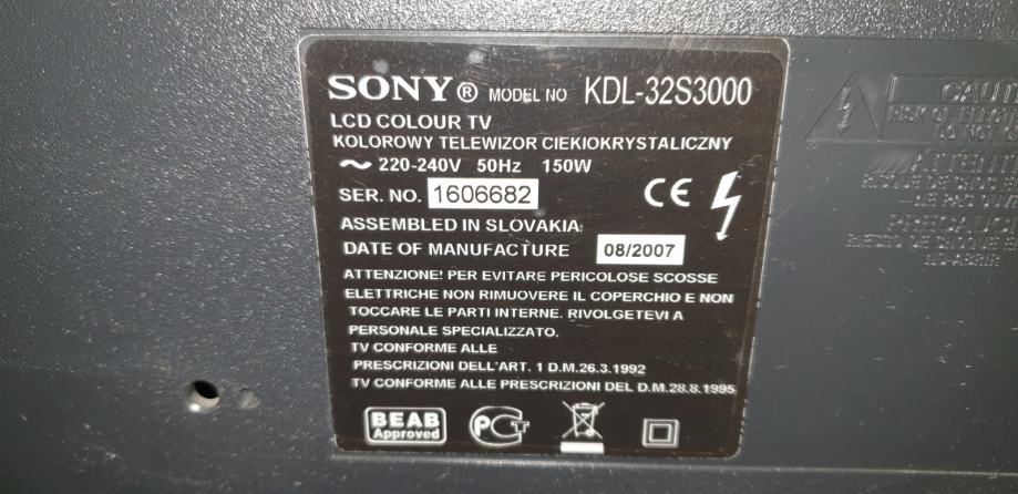 Sony BRAVIA KDL-32S3000 32 LCD TV