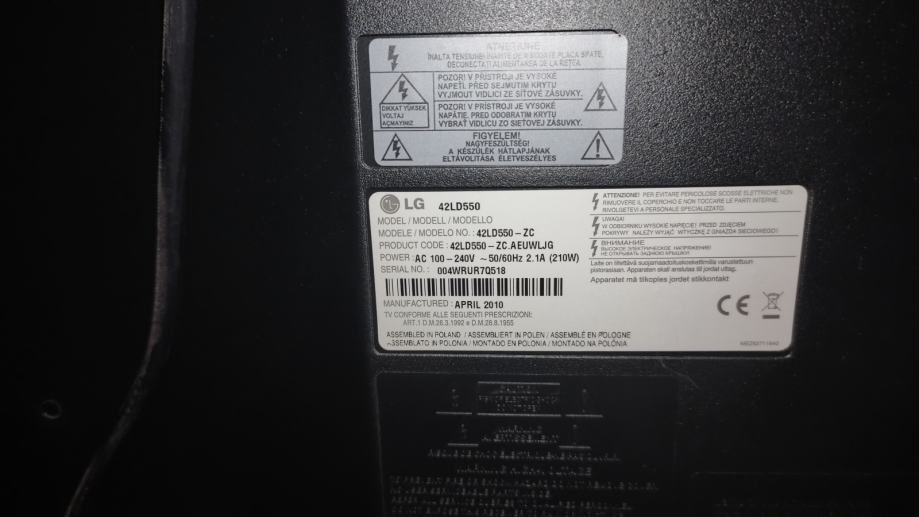 Televizija LCD TV LG 42LD550